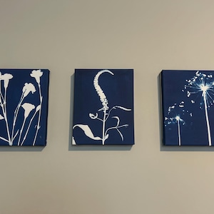 Carnation Cyanotype Floral Art Digital Print - Etsy