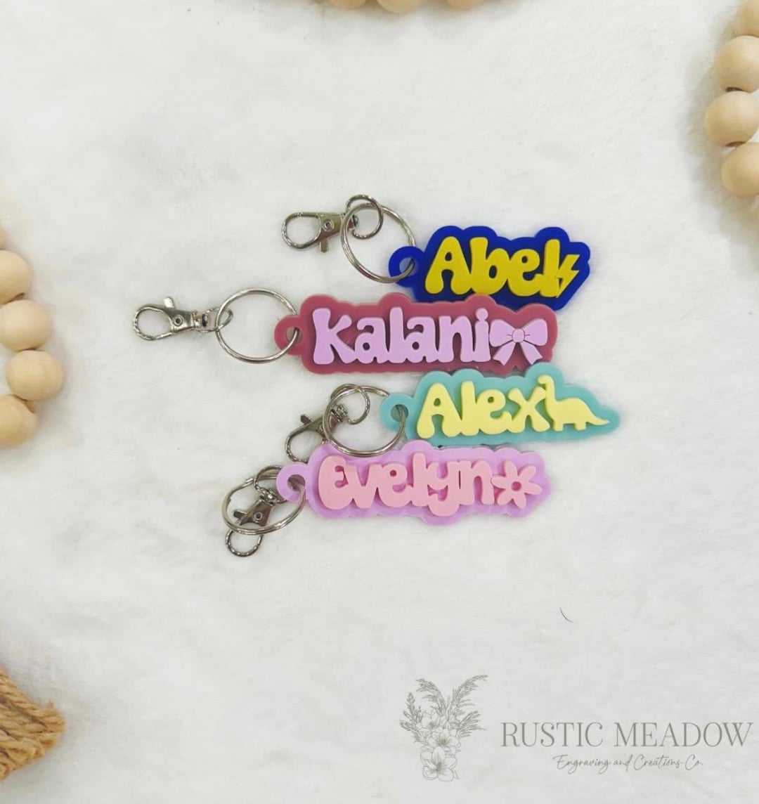 Personalized Acrylic Keychain, Custom Name Keychains, Acrylic Name Tag ...