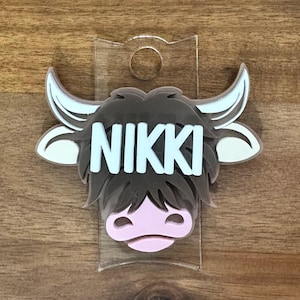 Personalized Highland Cow Stanley Tumbler Topper: Farmhouse Charm - Etsy