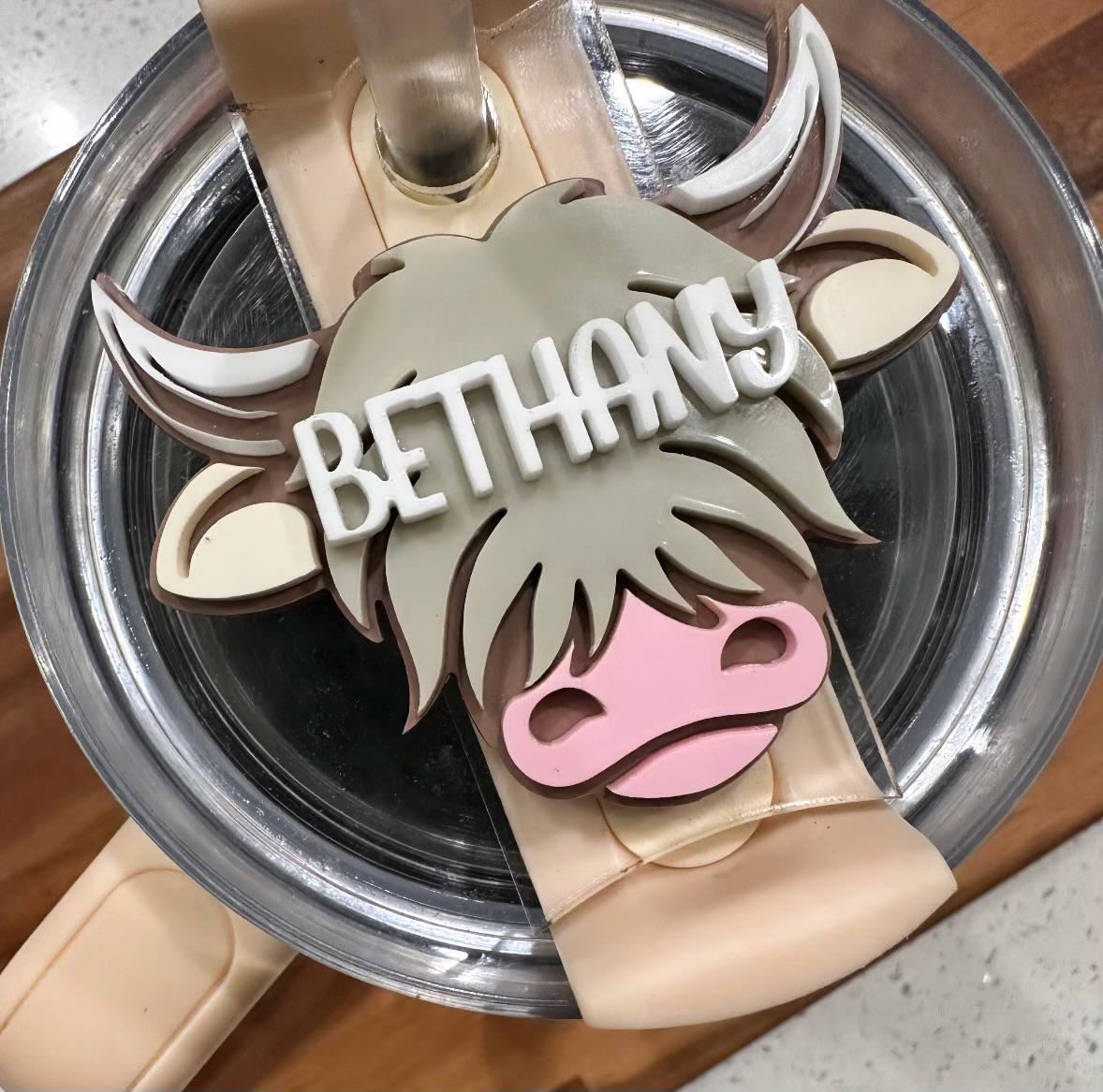 Personalized Highland Cow Stanley Tumbler Topper: Farmhouse Charm - Etsy