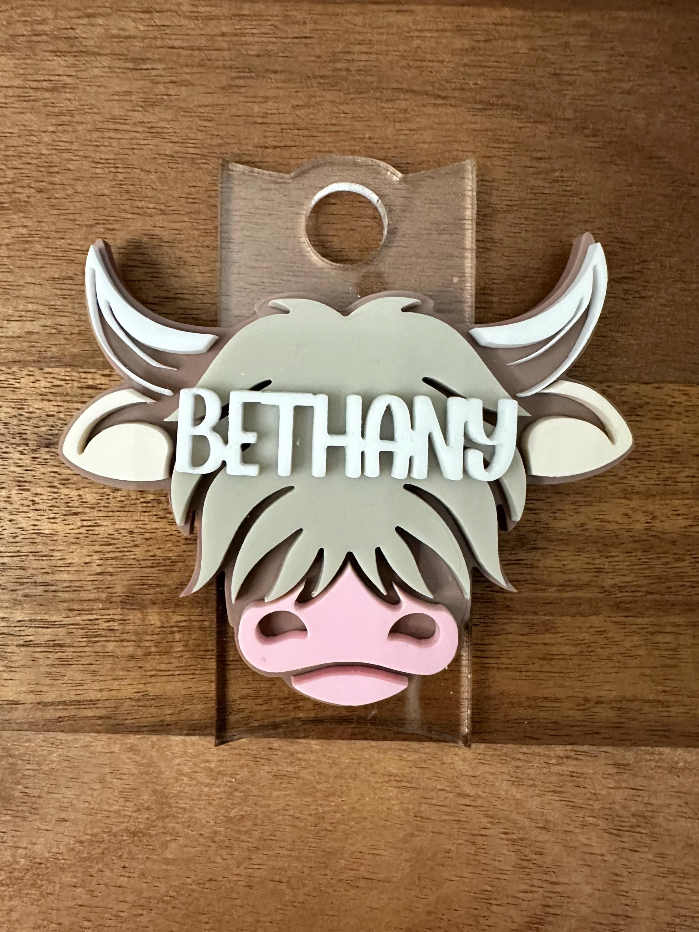 Personalized Highland Cow Stanley Tumbler Topper: Farmhouse Charm - Etsy