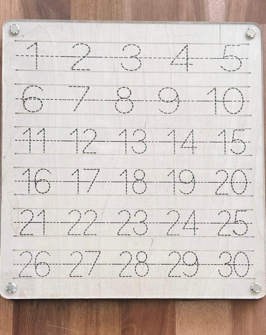 Acrylic & Wood Number Tracing Board: Reusable Learning Tool - Etsy