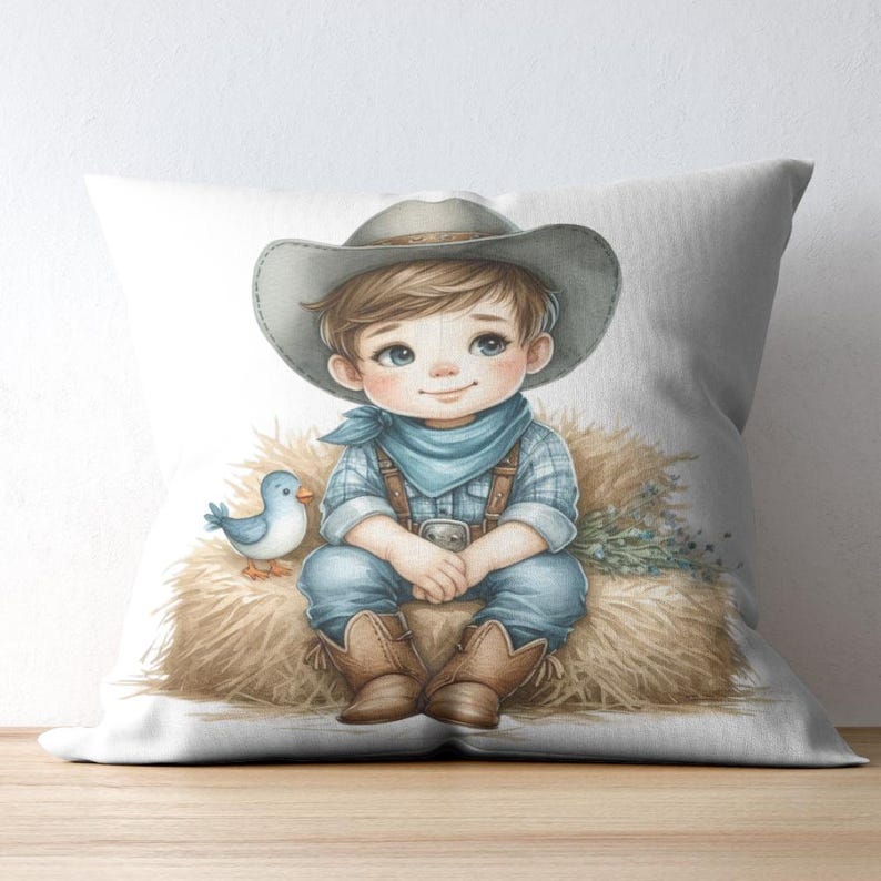 Lil Cowboy Clipart Bundle: Western Nursery Art (PNG Digital Download ...