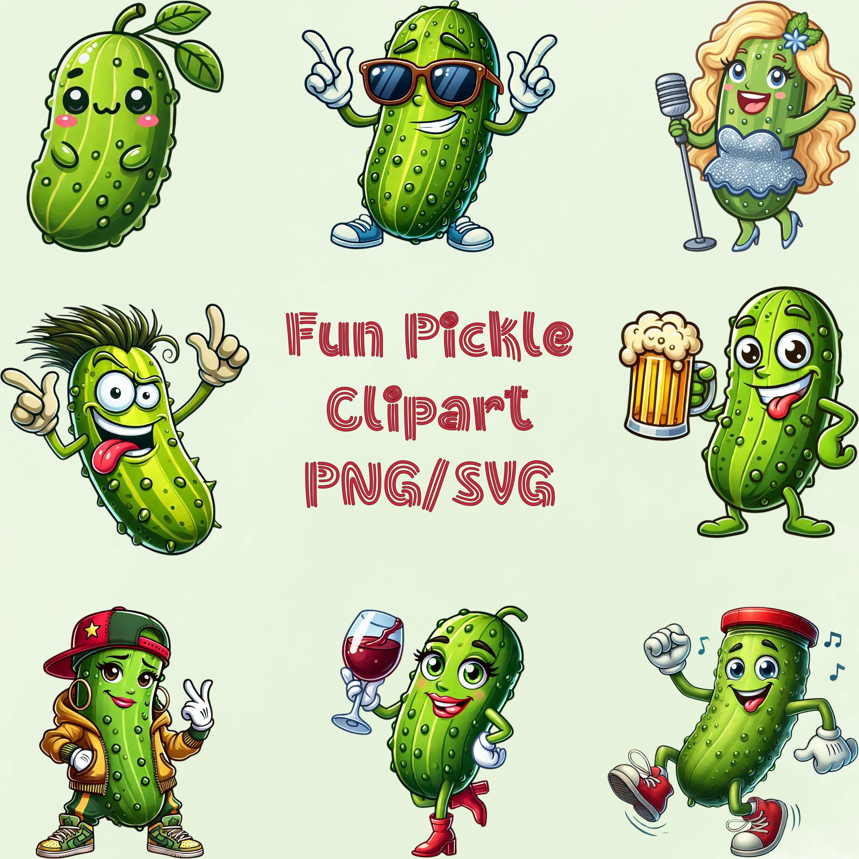 45 Fun Pickle Clipart PNG and SVG Sublimation Bundle Digital Download ...