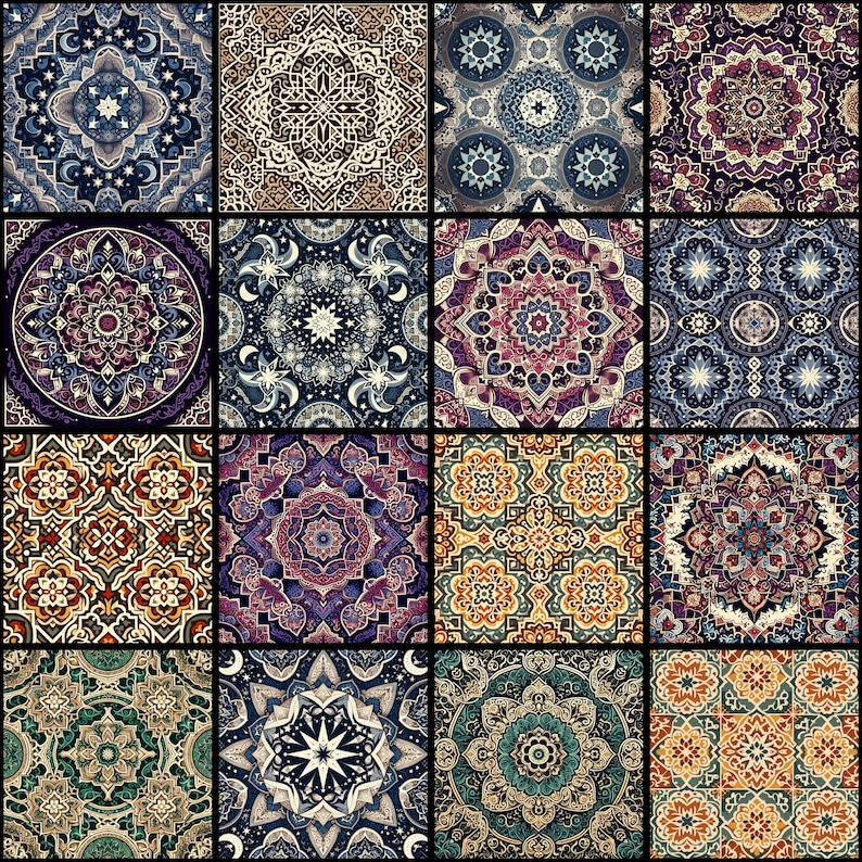 130 Moroccan Seamless Pattern PNG Sublimation Bundle Digital Download ...