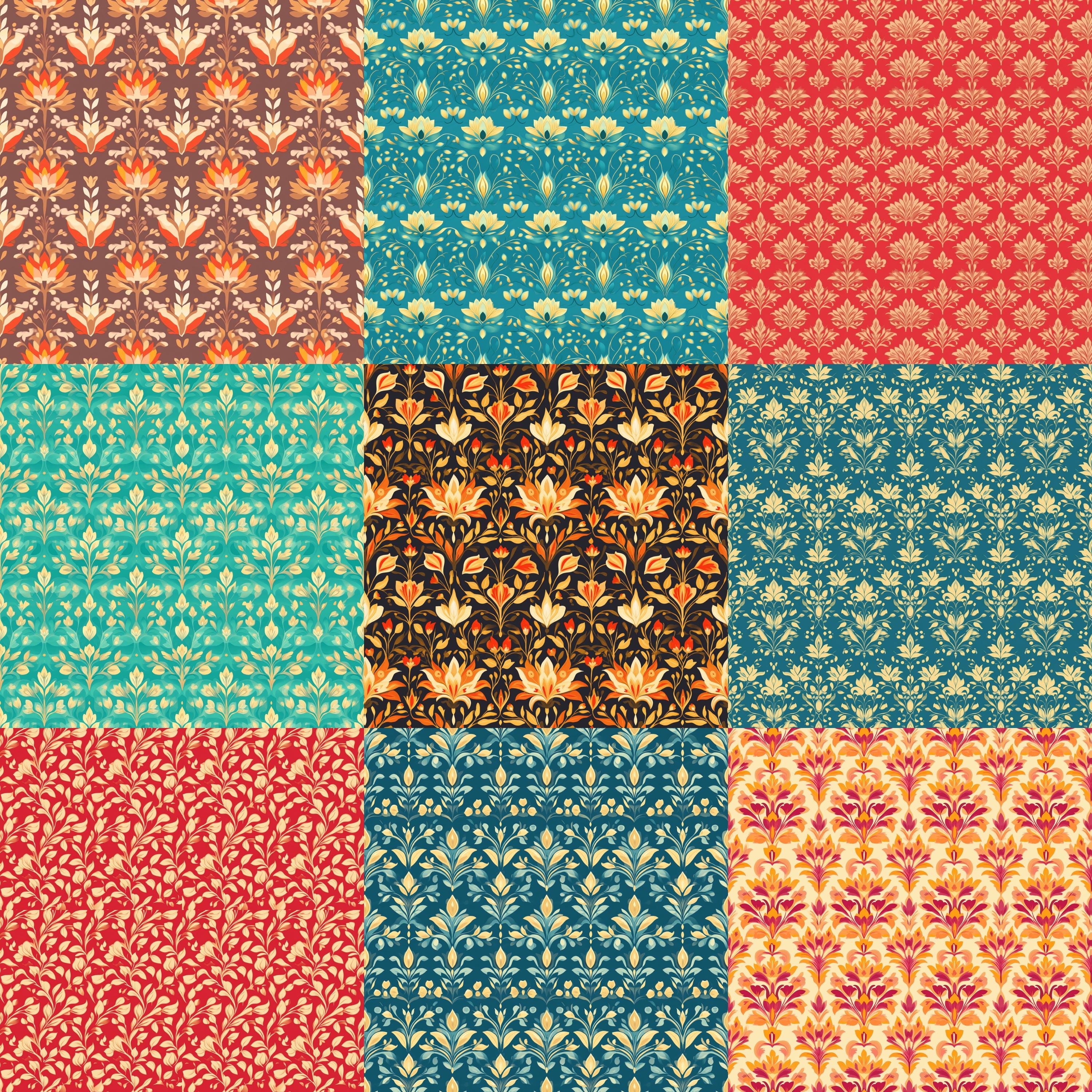 60 Essence of India Seamless Patterns: Sari Motif Designs (digital ...