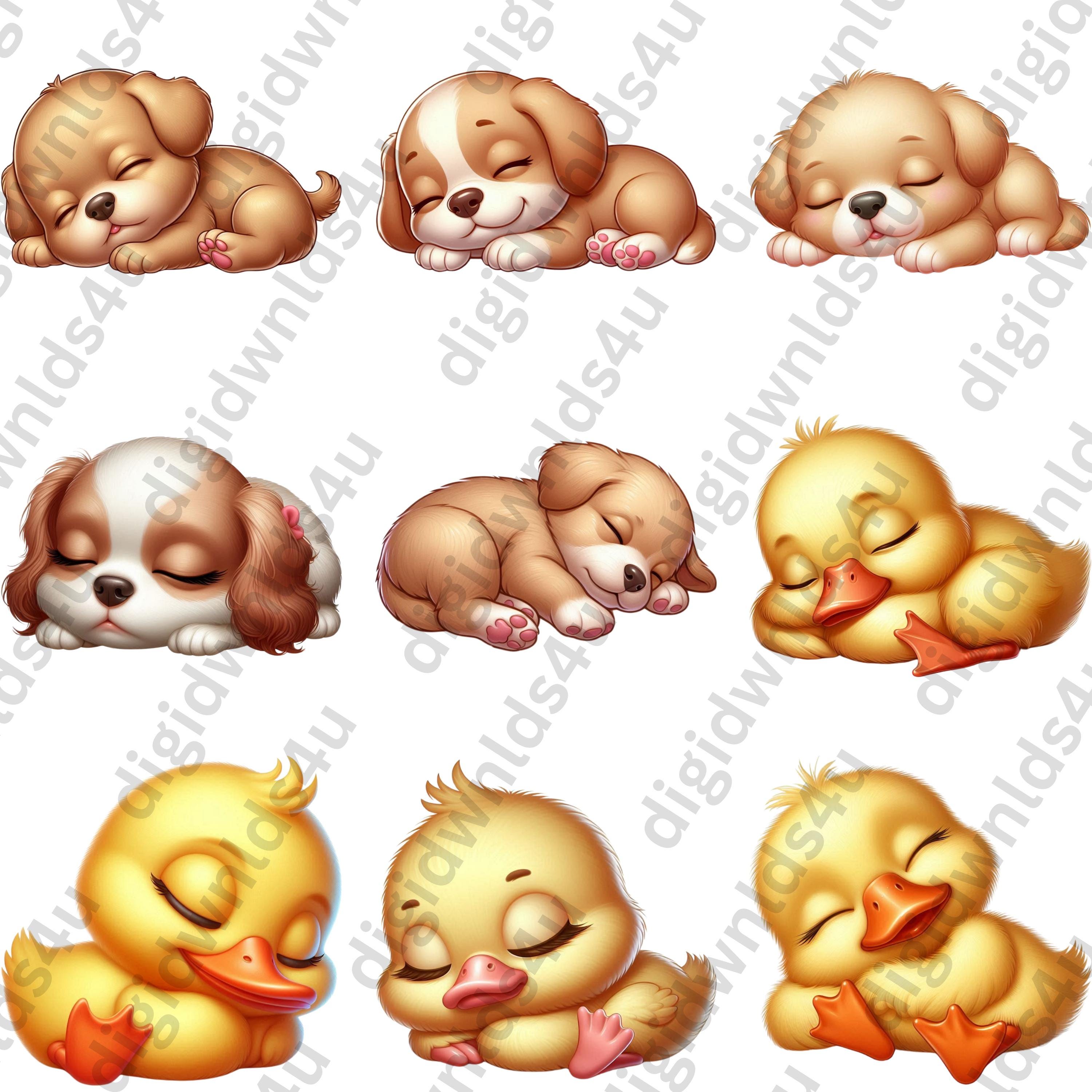 Sleepy Farm Animals Clipart Bundle: PNG Images for Sublimation (digital ...