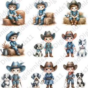 45 Lil Cowboy Clipart PNG/SVG Sublimation Bundle Digital Download ...