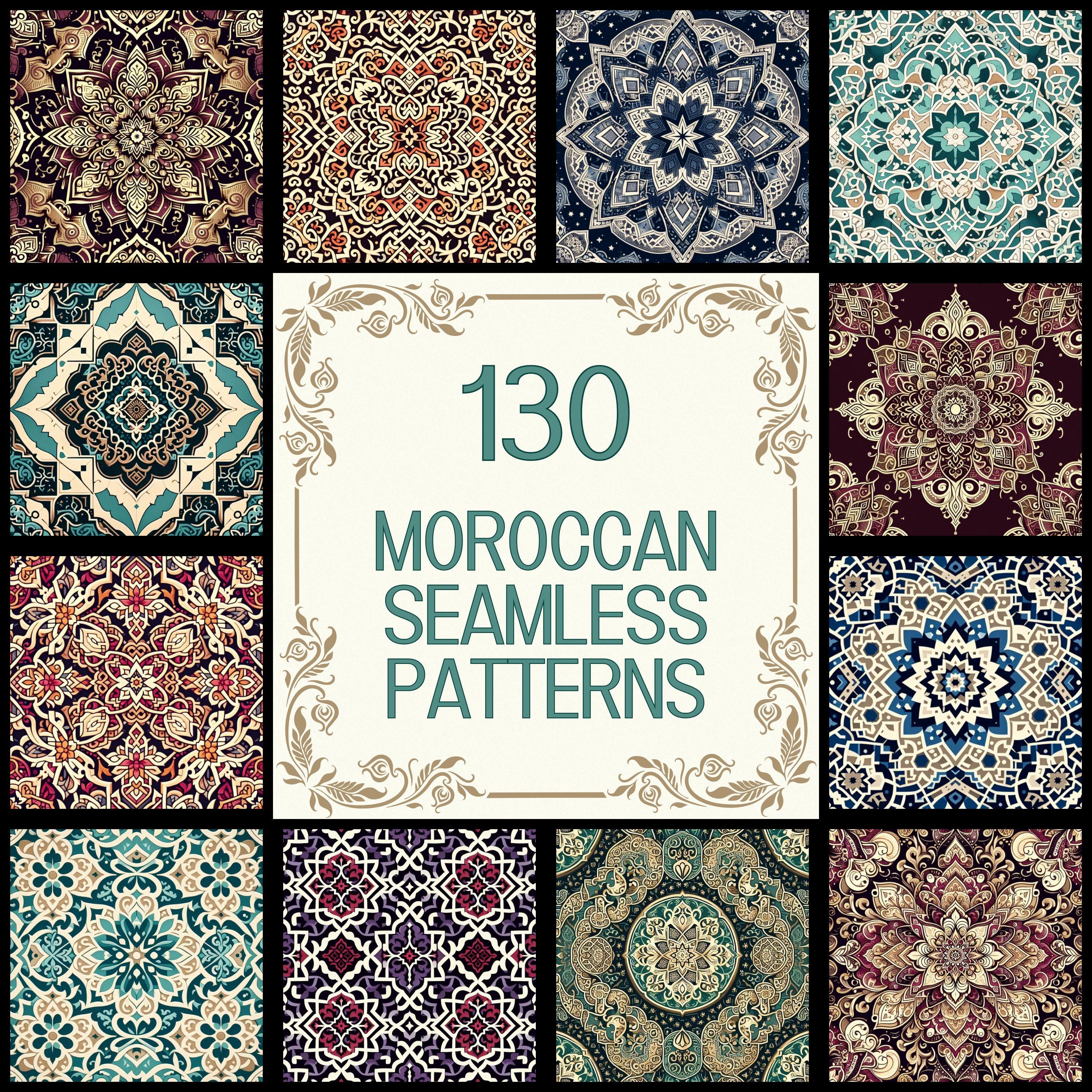 130 Moroccan Seamless Patterns: PNG Sublimation Bundle (digital ...