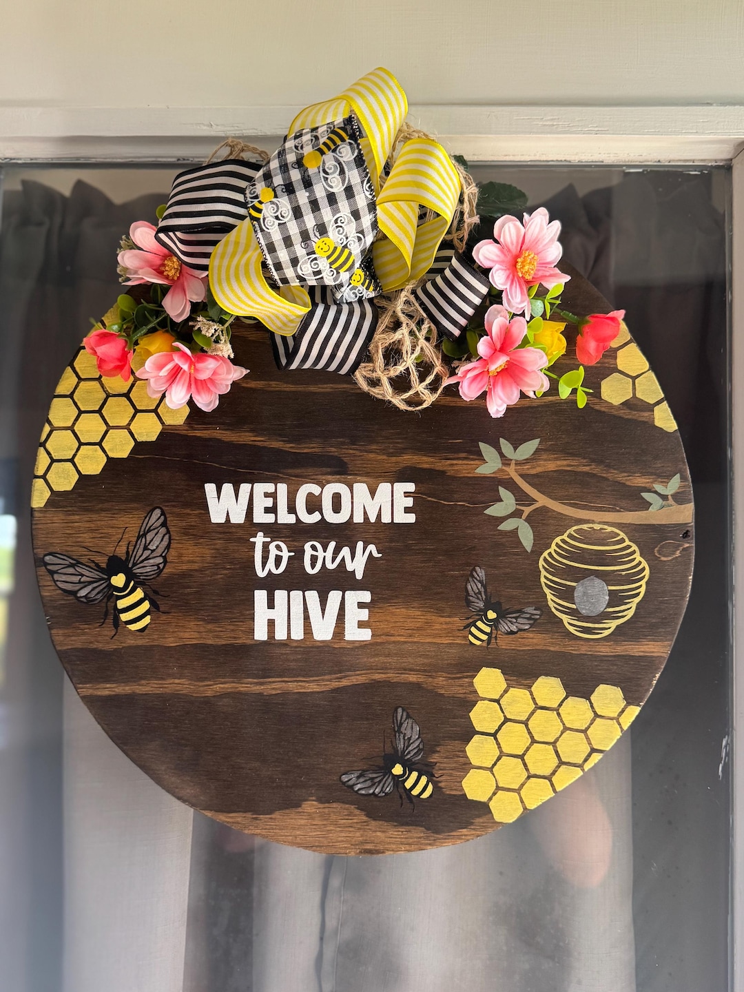 Bee Welcome Sign Door Sign for Summer - Etsy