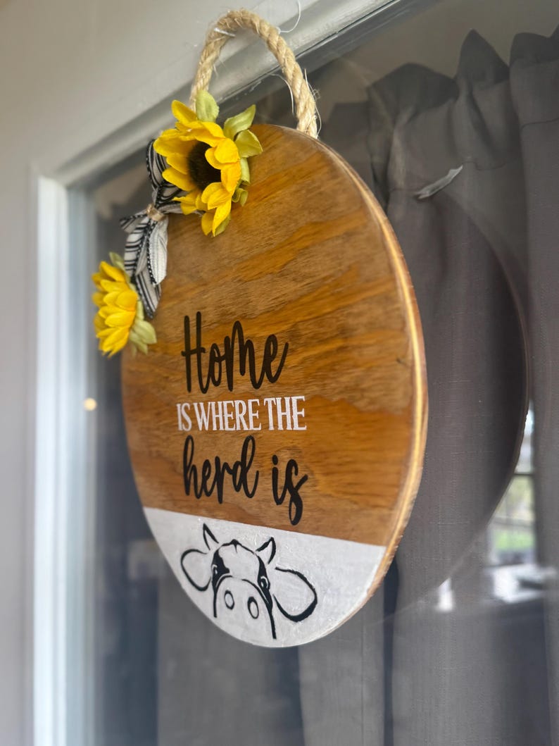 Cow Welcome to Our Herd Door Sign - Etsy