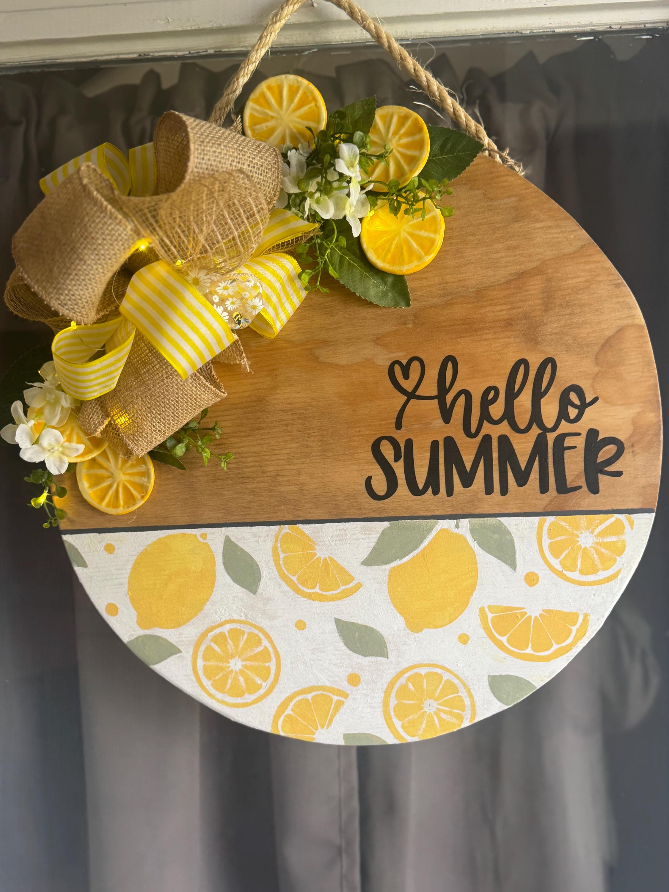 Summer Lemon Door Sign (lighted) - Etsy