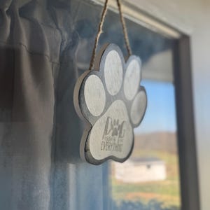 Paw Print Hand-painted Wooden Sign – Perfect for Pet Lovers’ Home Decor ...