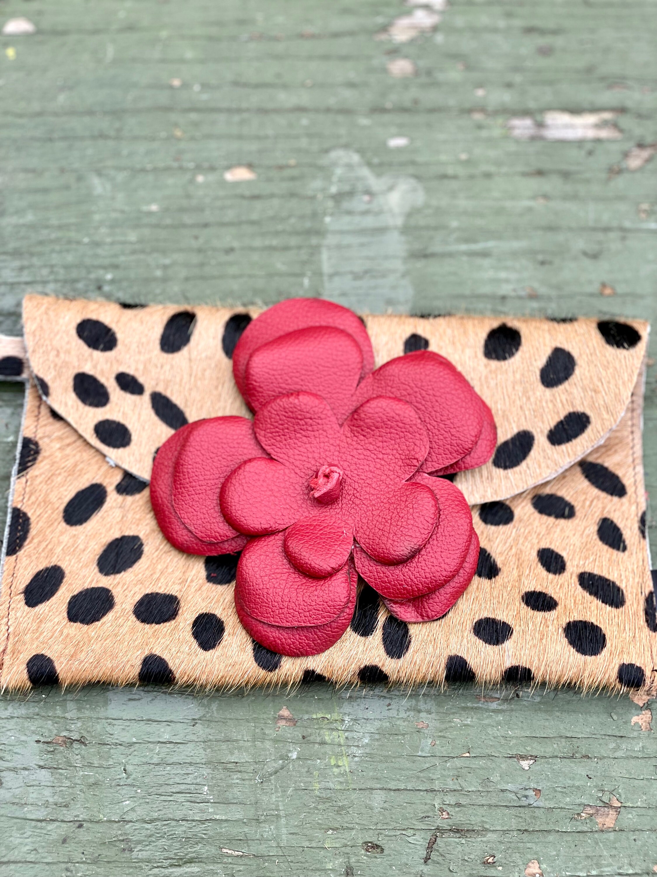Leather Flower Brooch Red Leather Flower Leather Necklace - Etsy