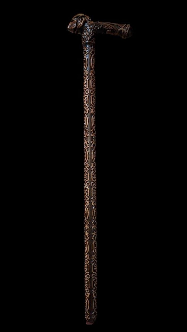 Monster Wooden Walking Stick Cane Collectible Hand Carved Walking Cane ...
