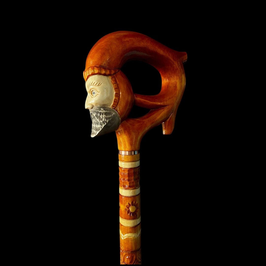 Wizard Walking Stick Hand Carved Hiking Staff Magic Wand Wizard Staff ...