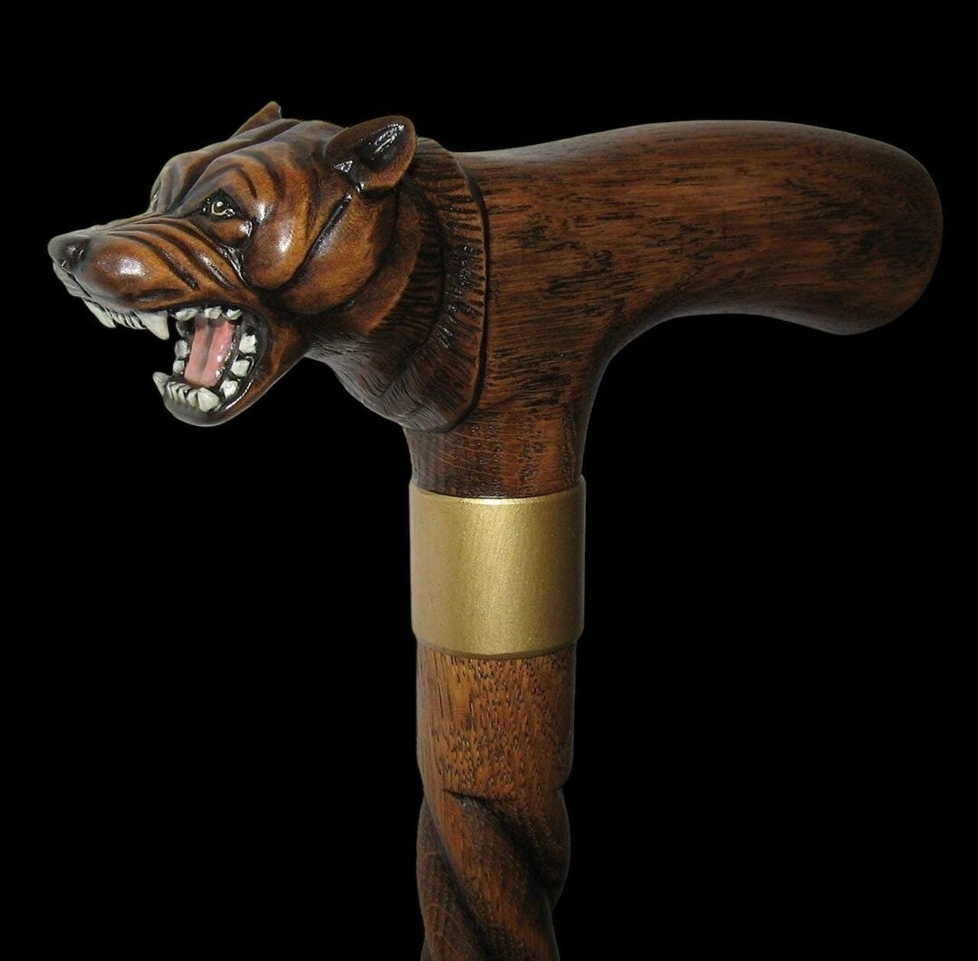 Victorian Dog Walking Stick Handcrafted Cane Mobility Aid for Elderly ...