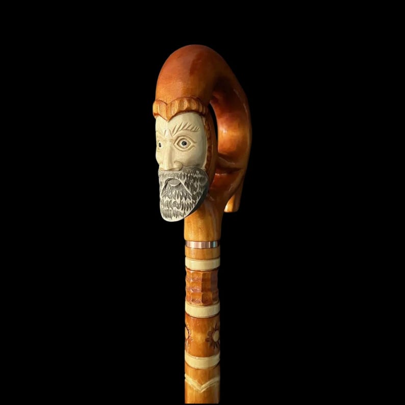 Wizard Walking Stick Hand Carved Hiking Staff Magic Wand Wizard Staff ...