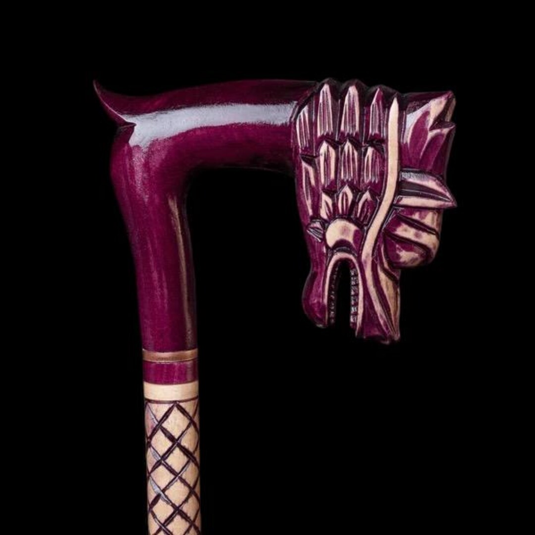 Dragon Cane Walking Stick for Women Purple Wooden Cane for Women Pink ...