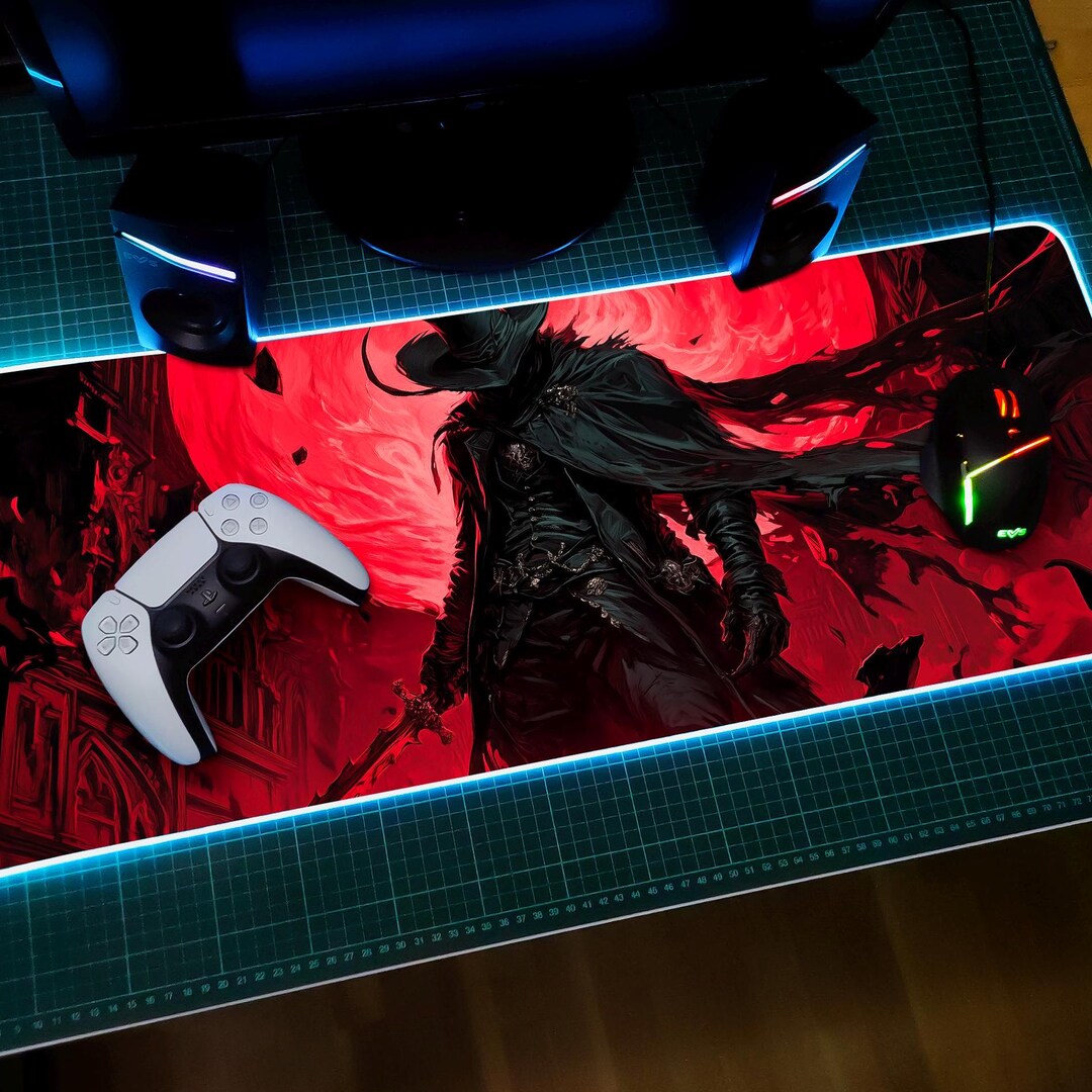 Blood Moon LED RGB Gaming Mouse Pad, Eldritch Horror Style, Soulsborne ...