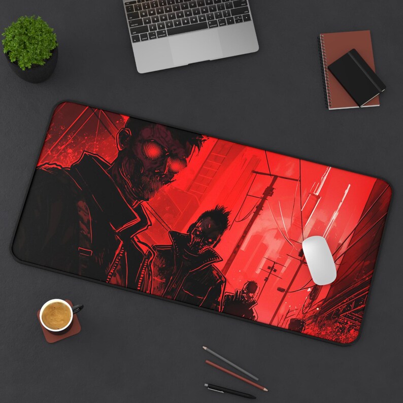 Cyberpunk Zombies Gaming Mouse Pad, Cyberpunk Desk Mat, Retrowave Style ...