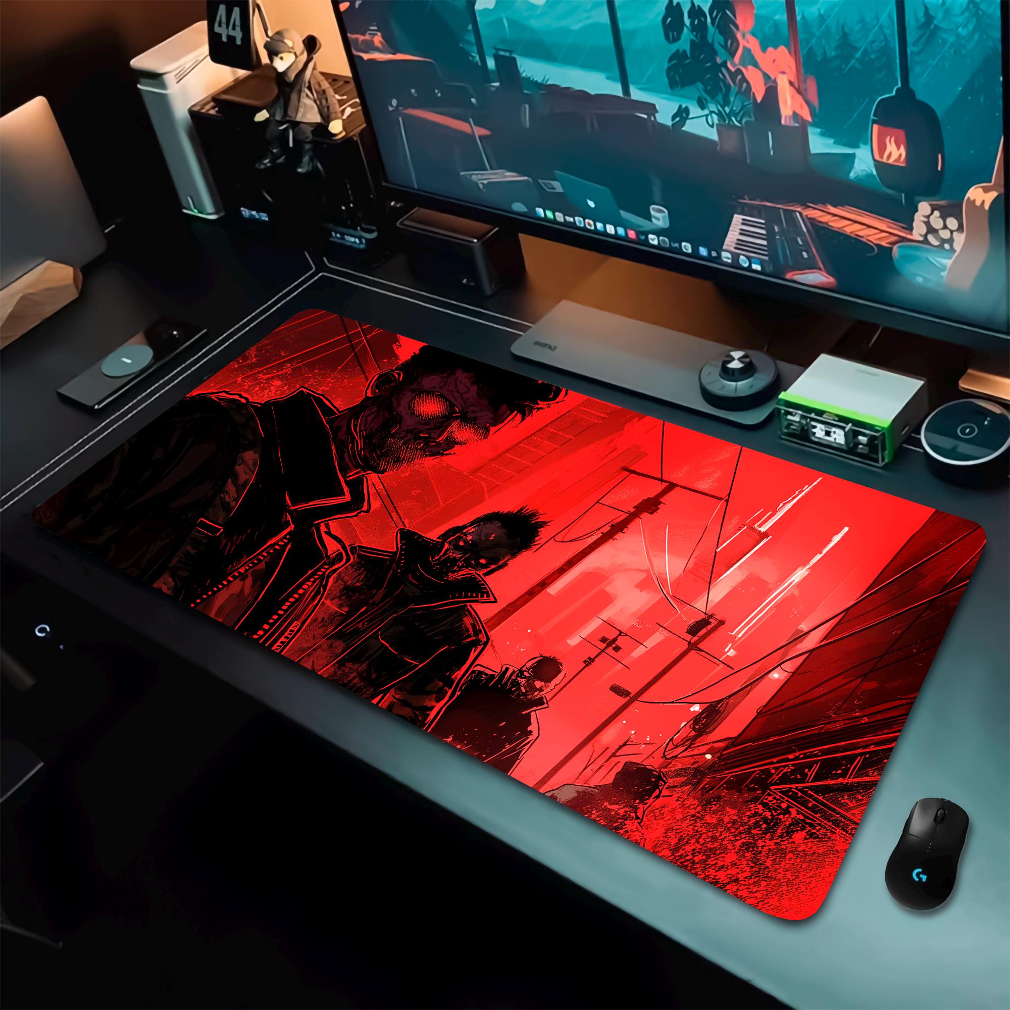 Cyberpunk Zombies Gaming Mouse Pad, Cyberpunk Desk Mat, Retrowave Style ...