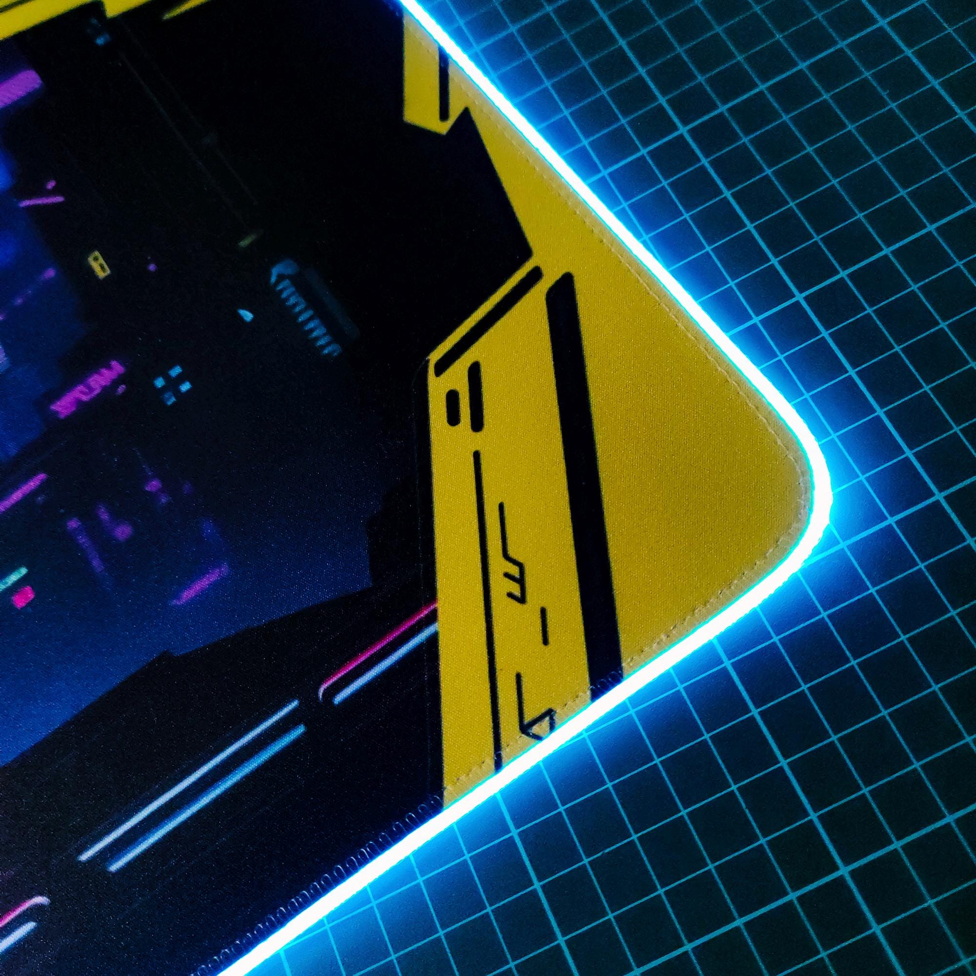 Retrowave Cyberpunk City LED Gaming Mouse Pad, Synthwave Style Desk Mat ...