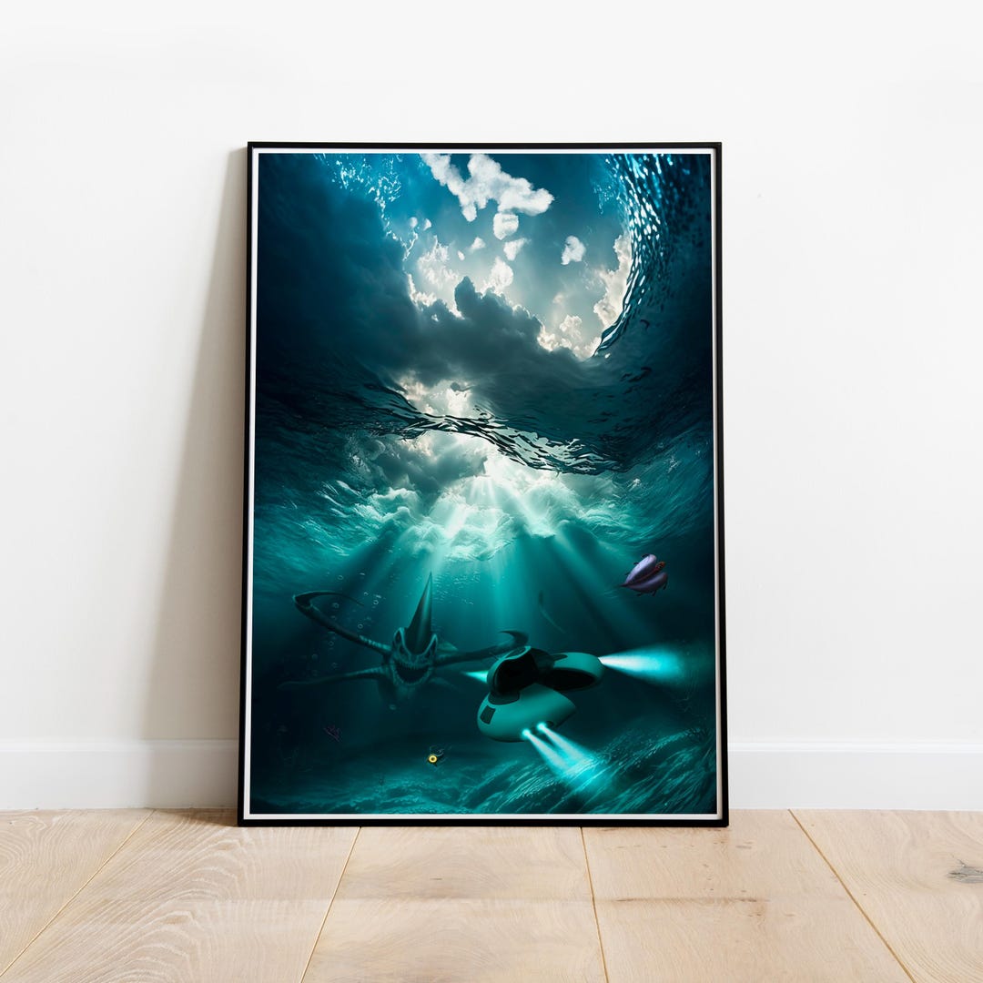 Reaper Leviathan Poster Print, Subnautica Poster, Game Print, Seamoth ...