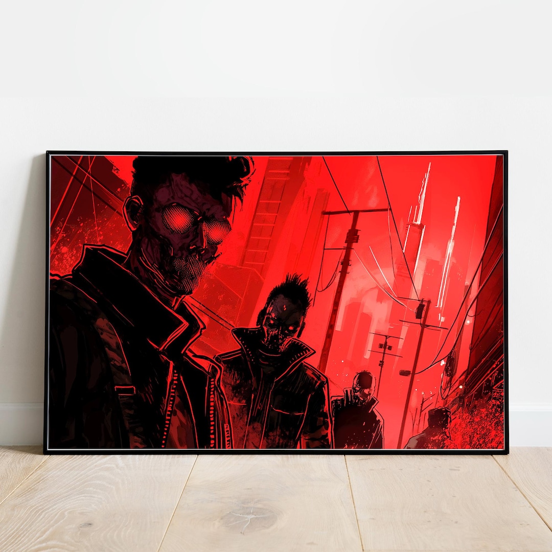 Cyberpunk Zombies Poster, Cyberpunk Wall Decor, Retrowave Style, Neon ...