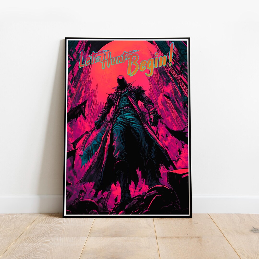 Blood Moon Synthwave Poster, Video Game Print, Cyberpunk Style ...