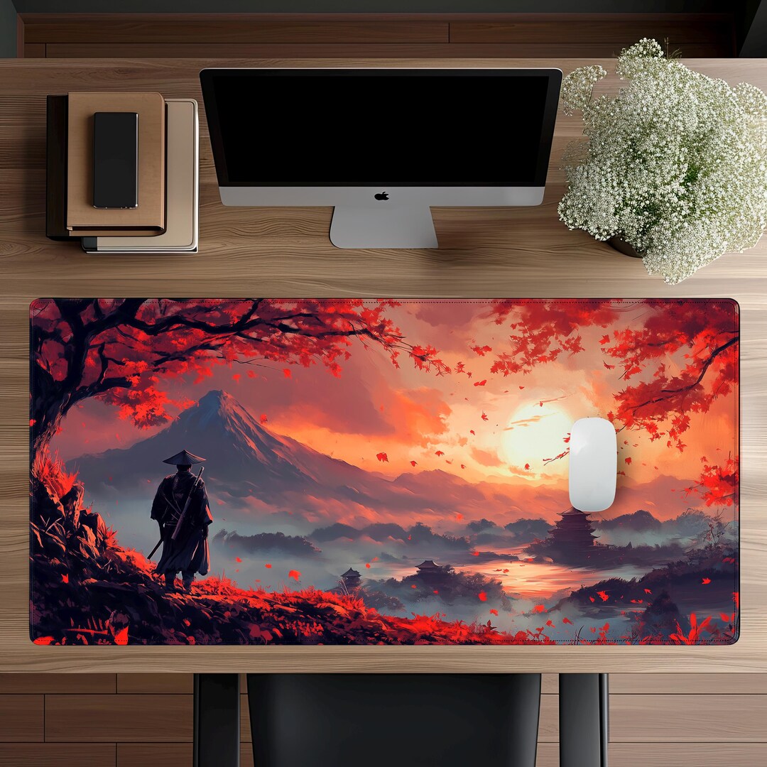 Japanese Landscape Gaming Desk Mat, Japanese Mouse Pad, Mountain Mouse ...