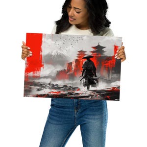 Samurai Poster, Japan Print, Feudal Japan Art, Dark Fantasy, Ronin ...