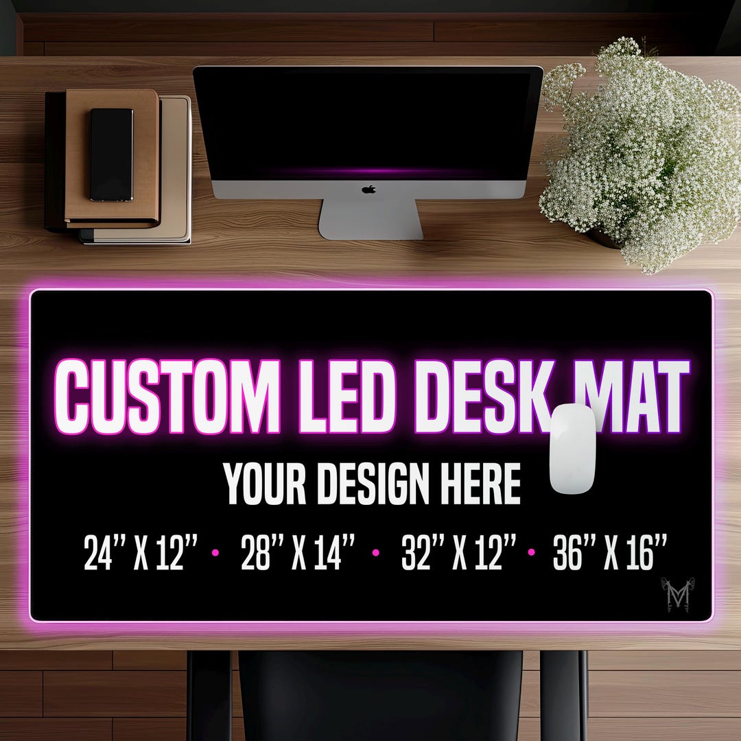 Custom Desk Mat, Personalized LED Mouse Pad, Large XXL Gaming Mouse Pad ...