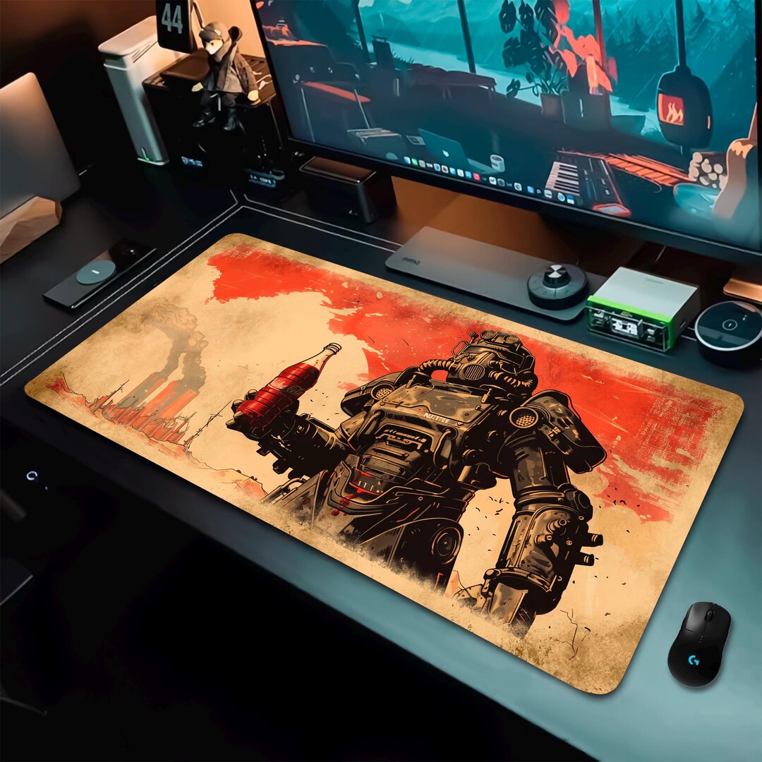 Power Armor Gaming Mouse Pad, Post Apocalyptic Desk Mat, Wasteland ...