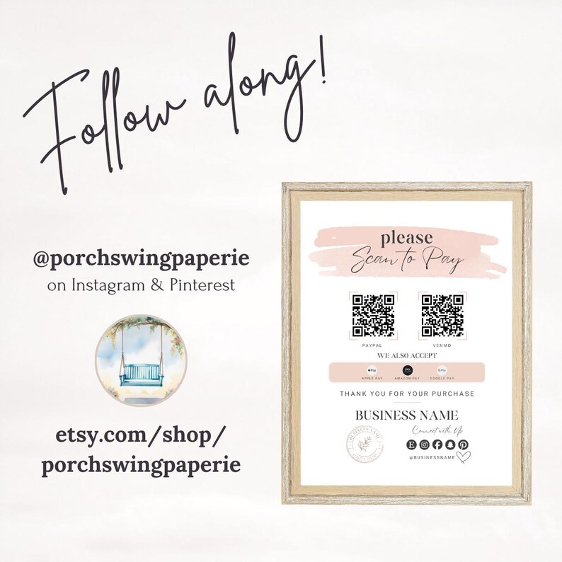Editable Scan to Pay Sign, Custom QR Code Template, DIY Customizable ...