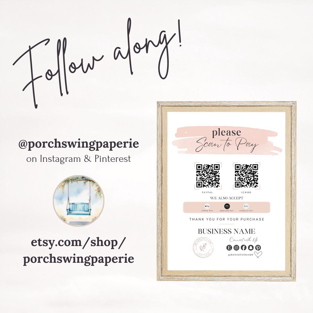 Editable Scan to Pay Sign, Custom QR Code Template, DIY Customizable ...