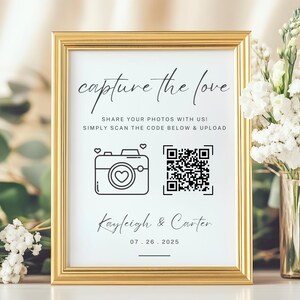 Custom Wedding QR Code Sign | Upload Photos for Bride & Groom | Canva ...