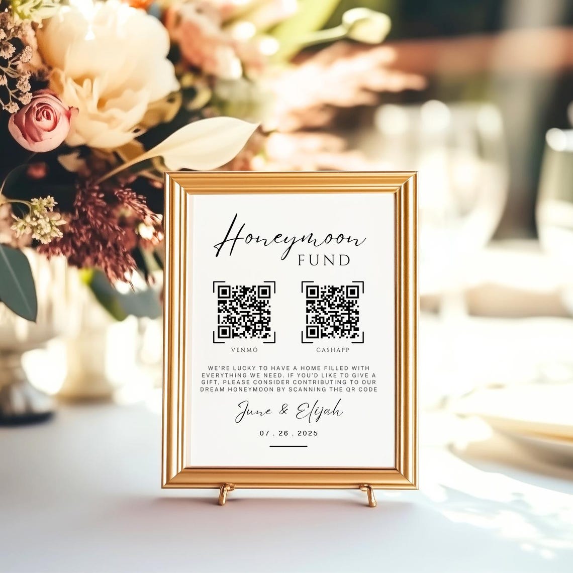 Wedding QR Code Sign Canva Template | Honeymoon Fund Printable | Scan ...
