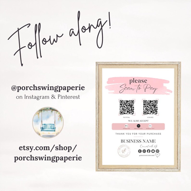 Editable Scan to Pay Sign, Custom QR Code Template, DIY Customizable ...