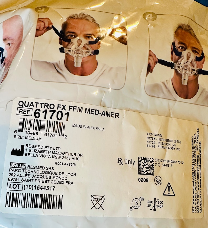 Resmed 61701 Quatro FX FFM Med-amer Full Face Mask - Medium - Etsy