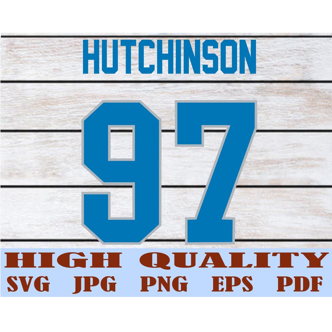 Hutchinson Jersey SVG Aidan Hutchinson Jersey Number 97 Svg Hutchinson ...