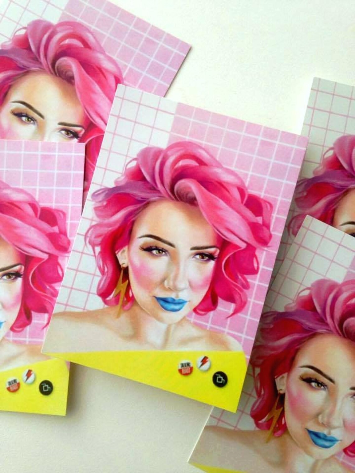 5 X Postcards Rad 80s 90s Graphics Teen Pink Hair N Pins / - Etsy