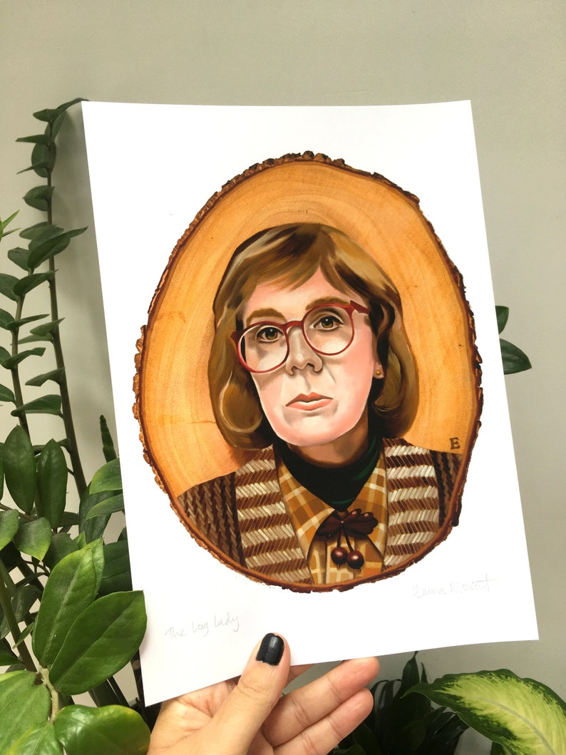 Log Lady / A4 Art Print / Fan Art Tribute Twin Peaks / Fire - Etsy