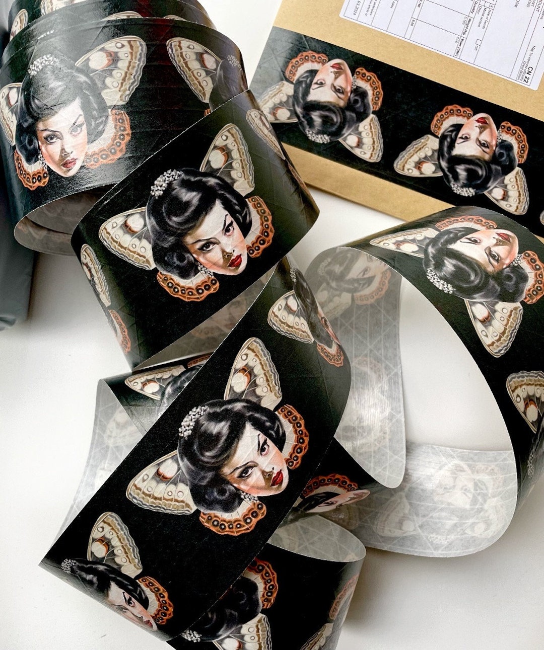 3" Wide! POSE DOLL TAPE / Gummed Tape by the Metre 1m / Packing Tape ...