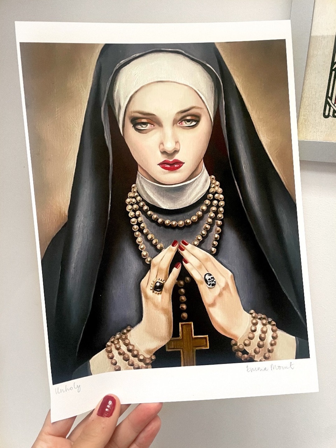 Nun / A4 Art Print / 'unholy' / Icon / Religious Art / Drawlloween ...