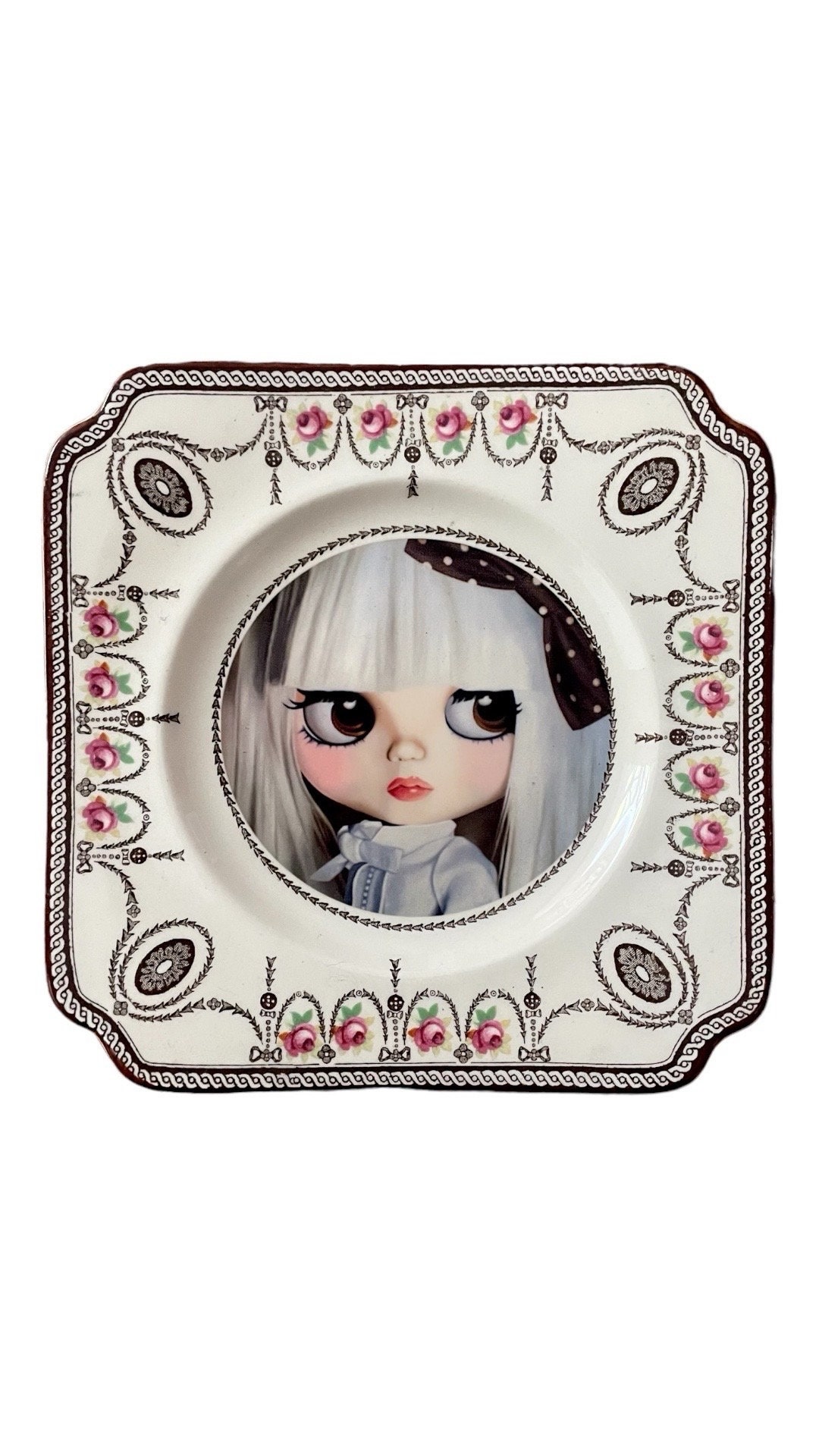 Blythe Doll on Vintage Plate Altered Art Signed / Wall Decor / OOAK ...