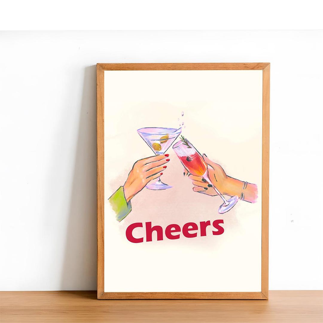 Cheers Print | Bar Cart Wall Decor | Cheers Sign | Cheers Printable ...