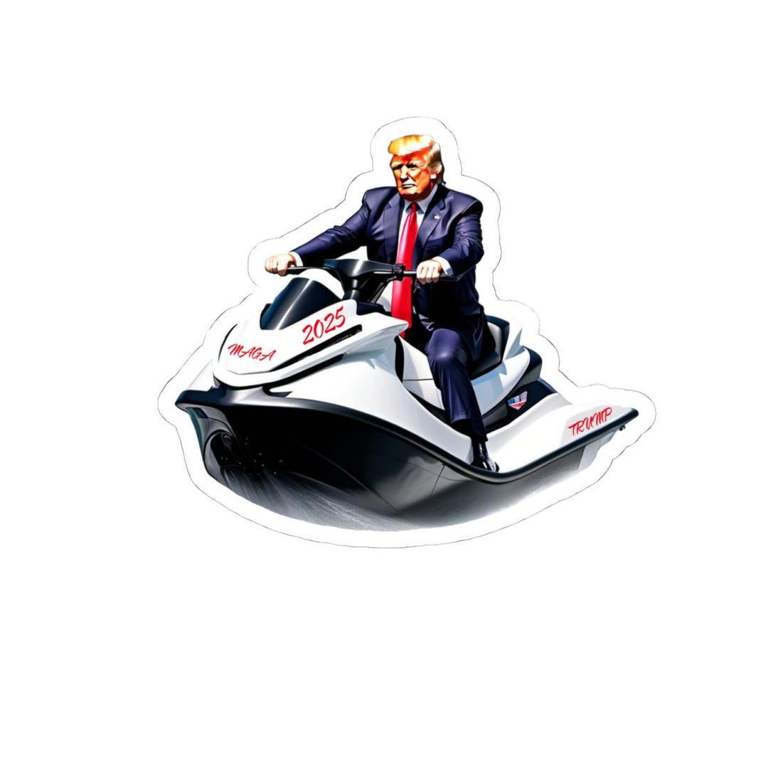 Jet Ski Trump Stickers, Donald Trump Decals, Political Humor Sticker ...