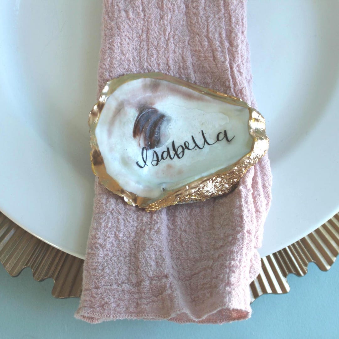 Oyster Shell Place Cards for Tropical Baby Shower Table Decorations ...