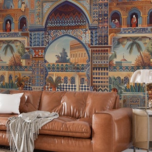 Ethnic Moroccan Style Wallpaper, İslamic Mothifs Wallpaper, Marrakesh ...